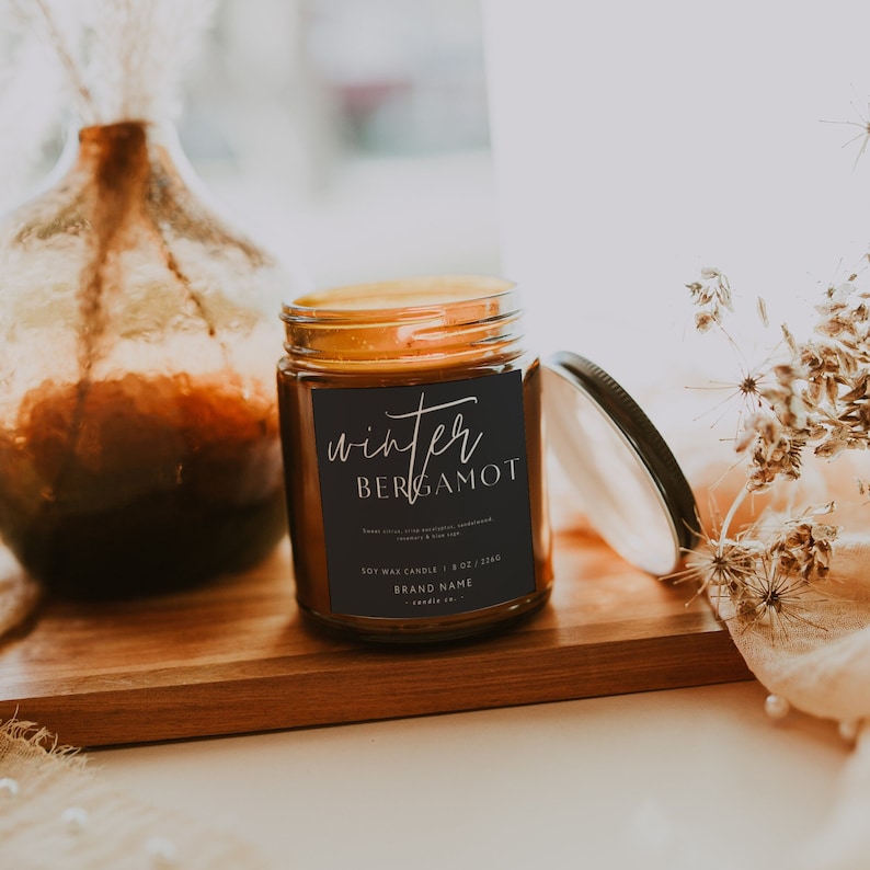 DIY Modern Candle Label Template Script Candle Label - Etsy