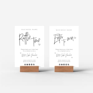 Minimal Raffle Sign Canva Template, Modern Enter to Win Poster, Pop-up ...