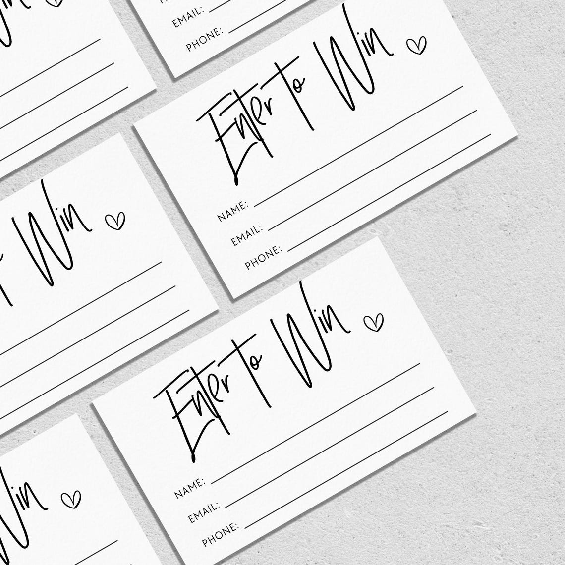 Minimal Raffle Ticket Printable, Modern Enter to Win Business Card, Pop ...