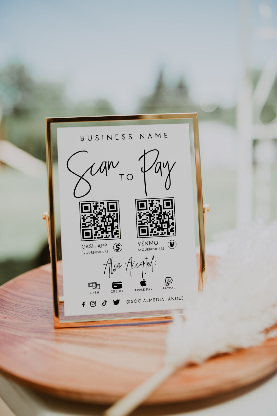 Editable Scan to Pay Sign, QR Code Sign Template, Printable Payment ...