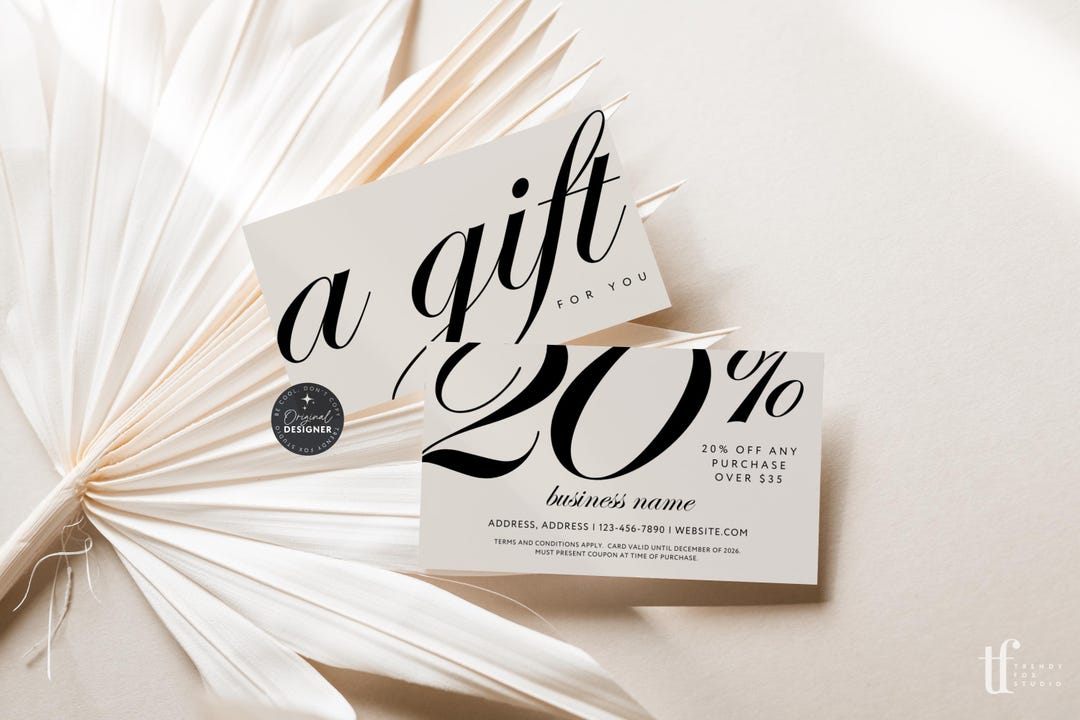Aesthetic Coupon Card Canva Template, Printable Business Marketing ...