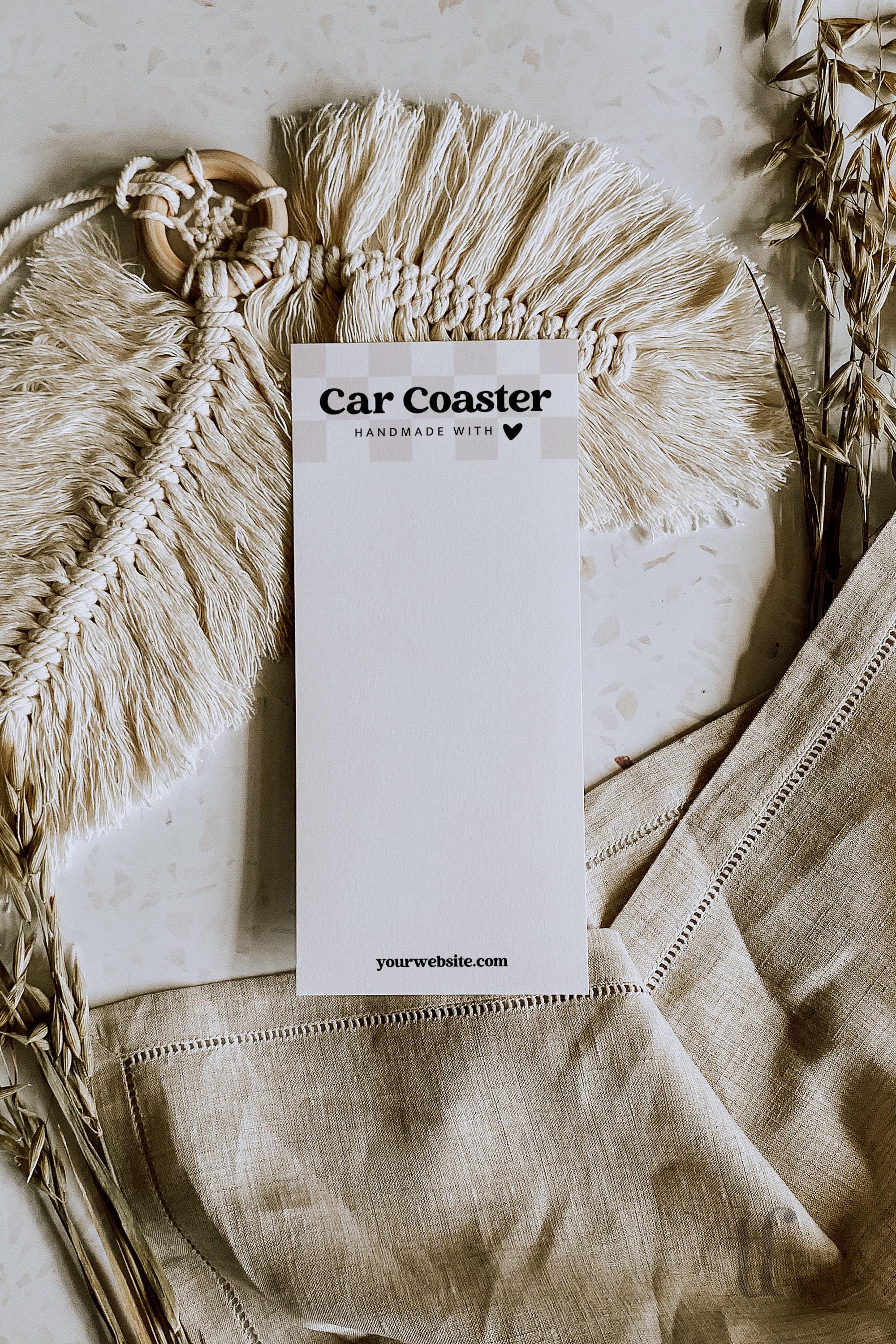 Editable Retro Coaster Backing Card Canva Template, Car Coaster ...