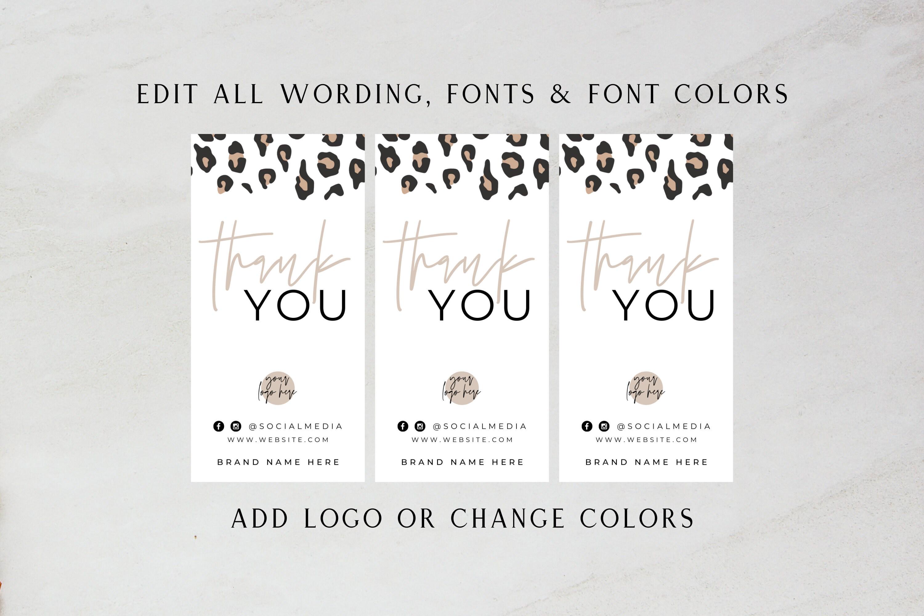 Leopard Box Label Template, Editable Packaging Labels, Order Packaging ...