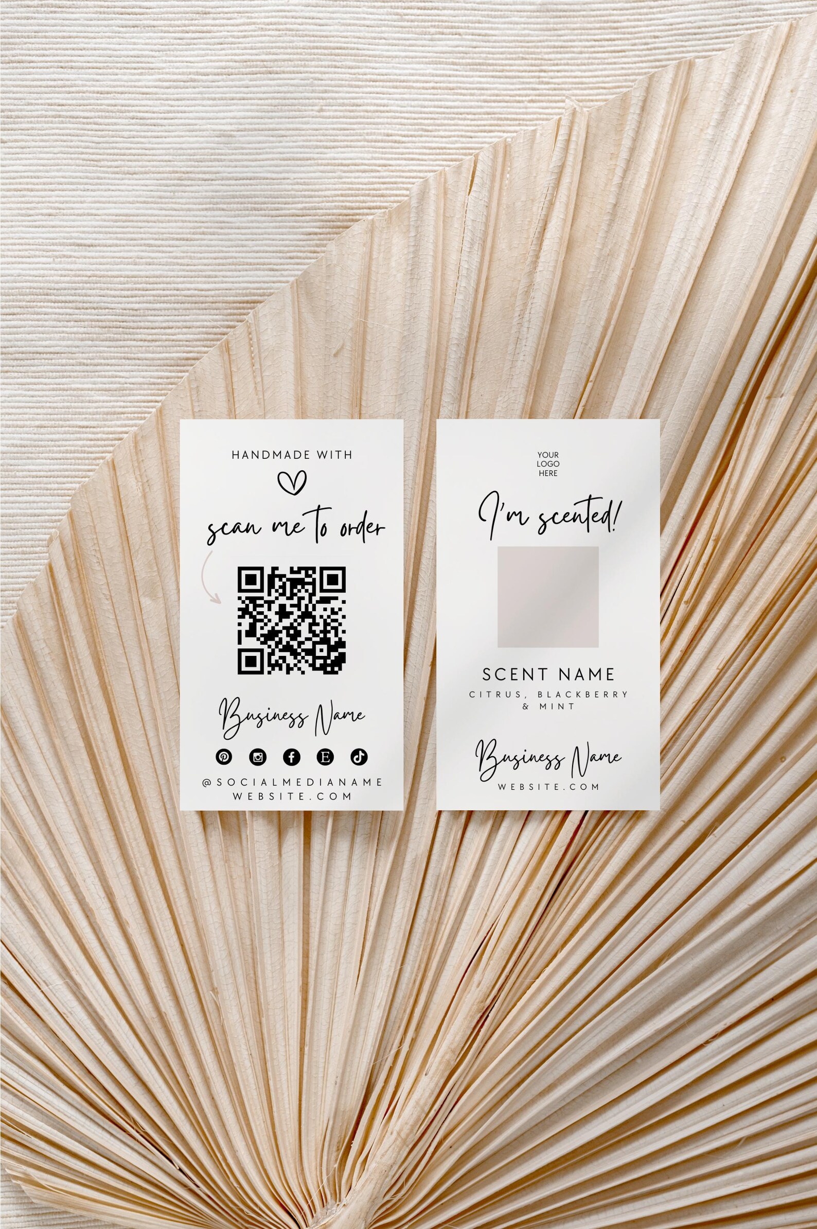 Candle Scent Sampler Card Canva Template, Wax Melt Tester Card, Small ...