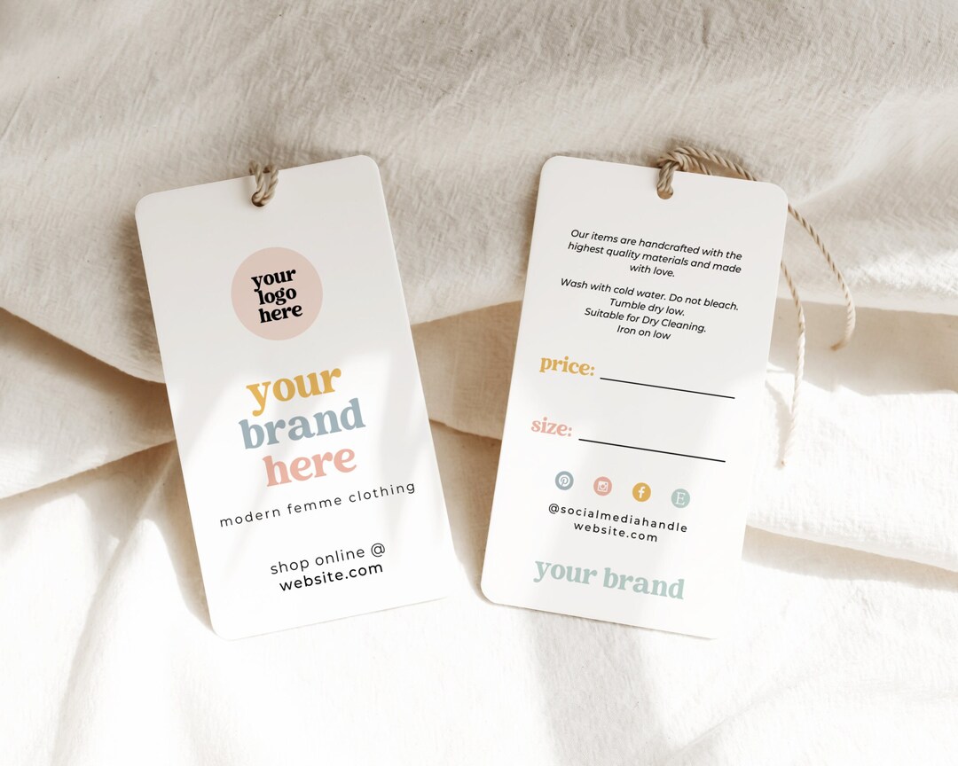 Editable Hanging Tags Template, Printable Fashion Label Template ...