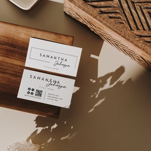 Modern Business Card Canva Template QR Code, Instant Download ...