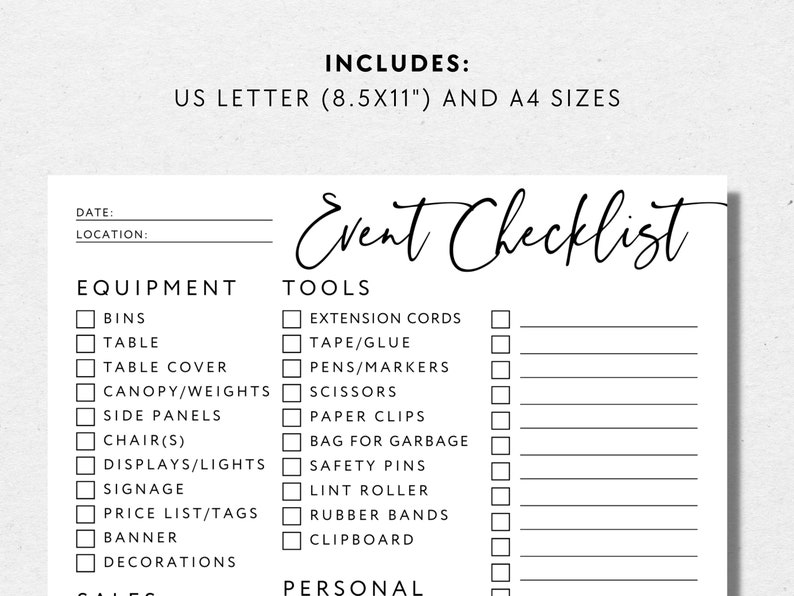 Pop-up Shop Checklist Vendor Event Planner Craft Show - Etsy
