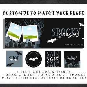 Spooky Halloween Facebook Cover Canva Template, Creepy Cute Halloween ...
