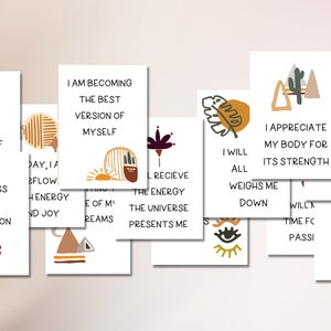 Printable Boho Affirmation Cards, Affirmation Deck, Motivational Cards ...