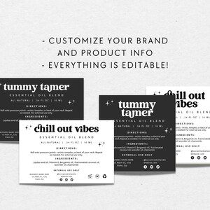 Retro Essential Oil Label Template, Roller Bottle Label Editable, Oil ...