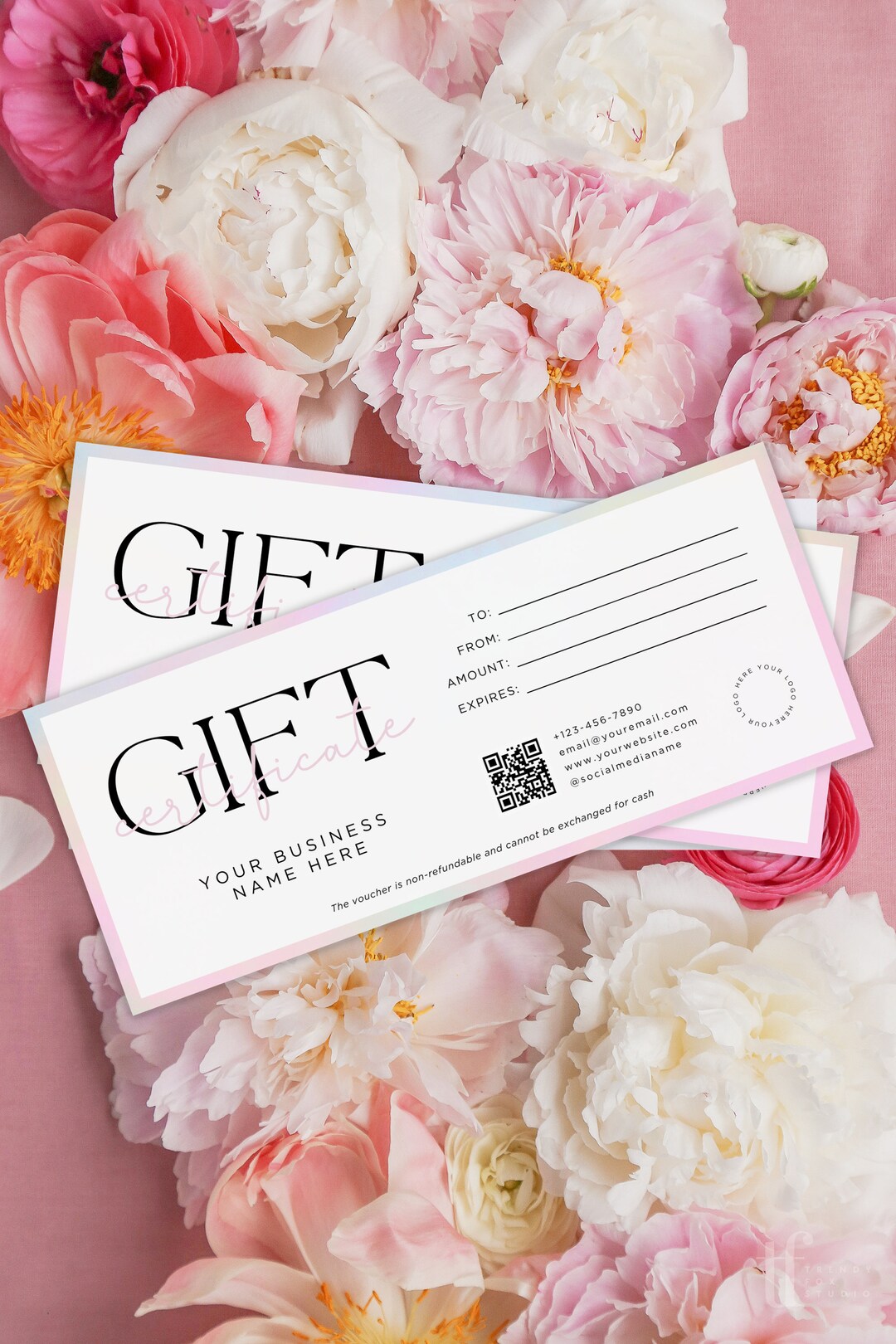 Rainbow Gift Certificate Template Canva, Printable Gift Voucher ...