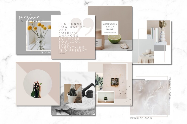Neutral Instagram Post Templates Canva Minimal IG Feed - Etsy