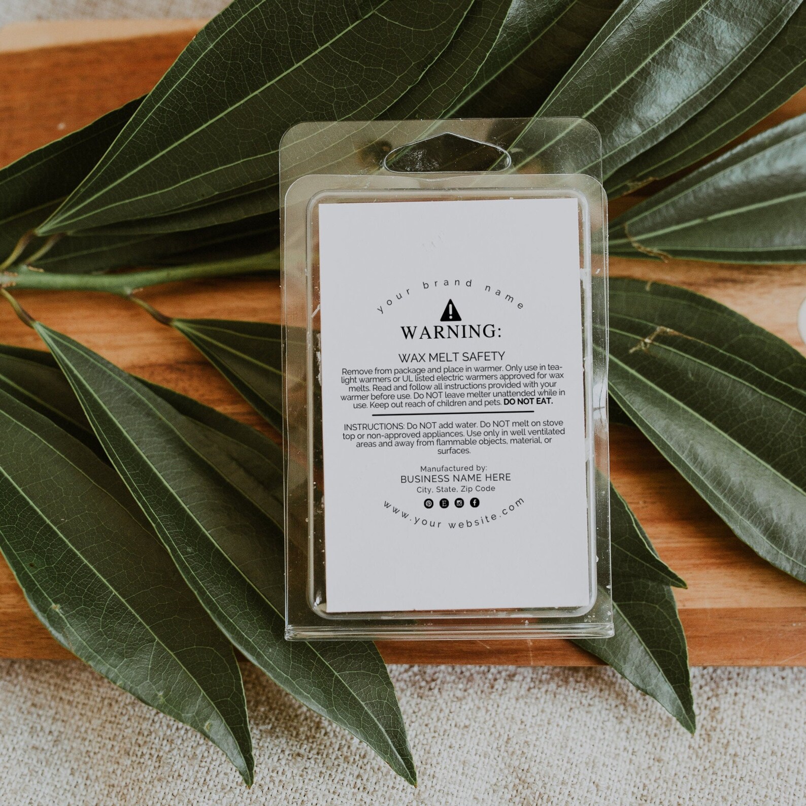 Wax Melt Warning Label Template Digital Download Editable - Etsy