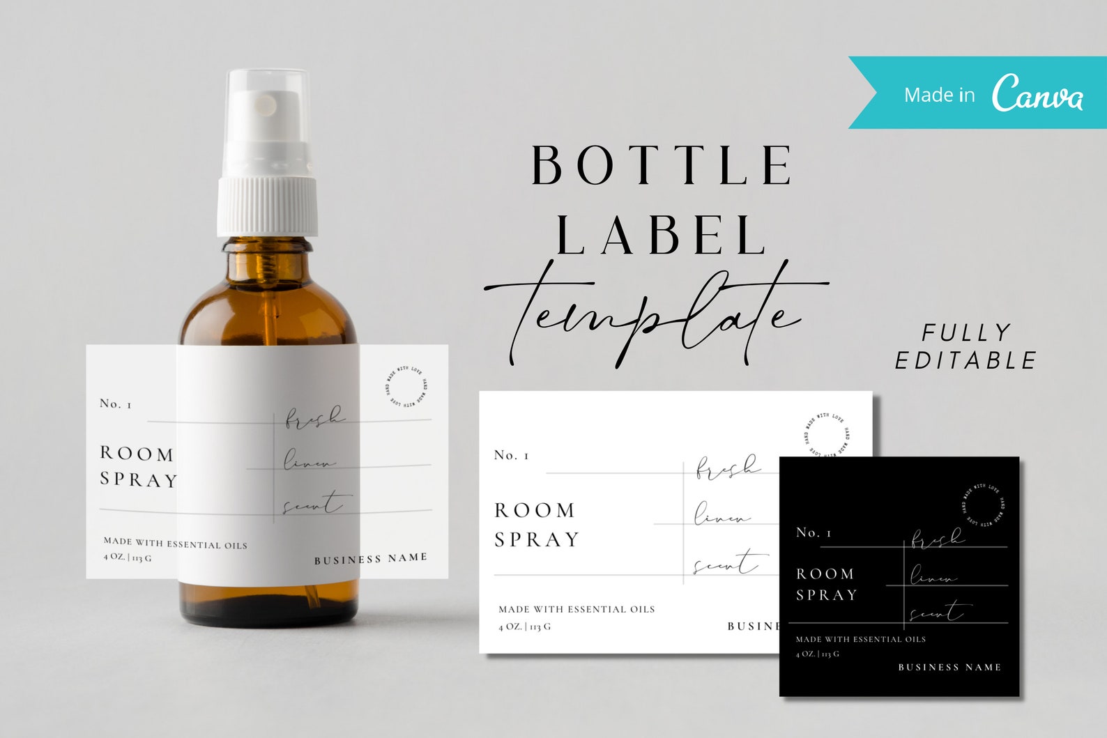 Room Spray Label Template Editable Product Label Template | Etsy