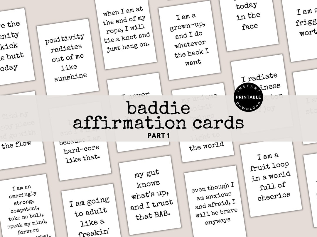 Printable Baddie Affirmation Cards, Motivational Affirmation Deck ...