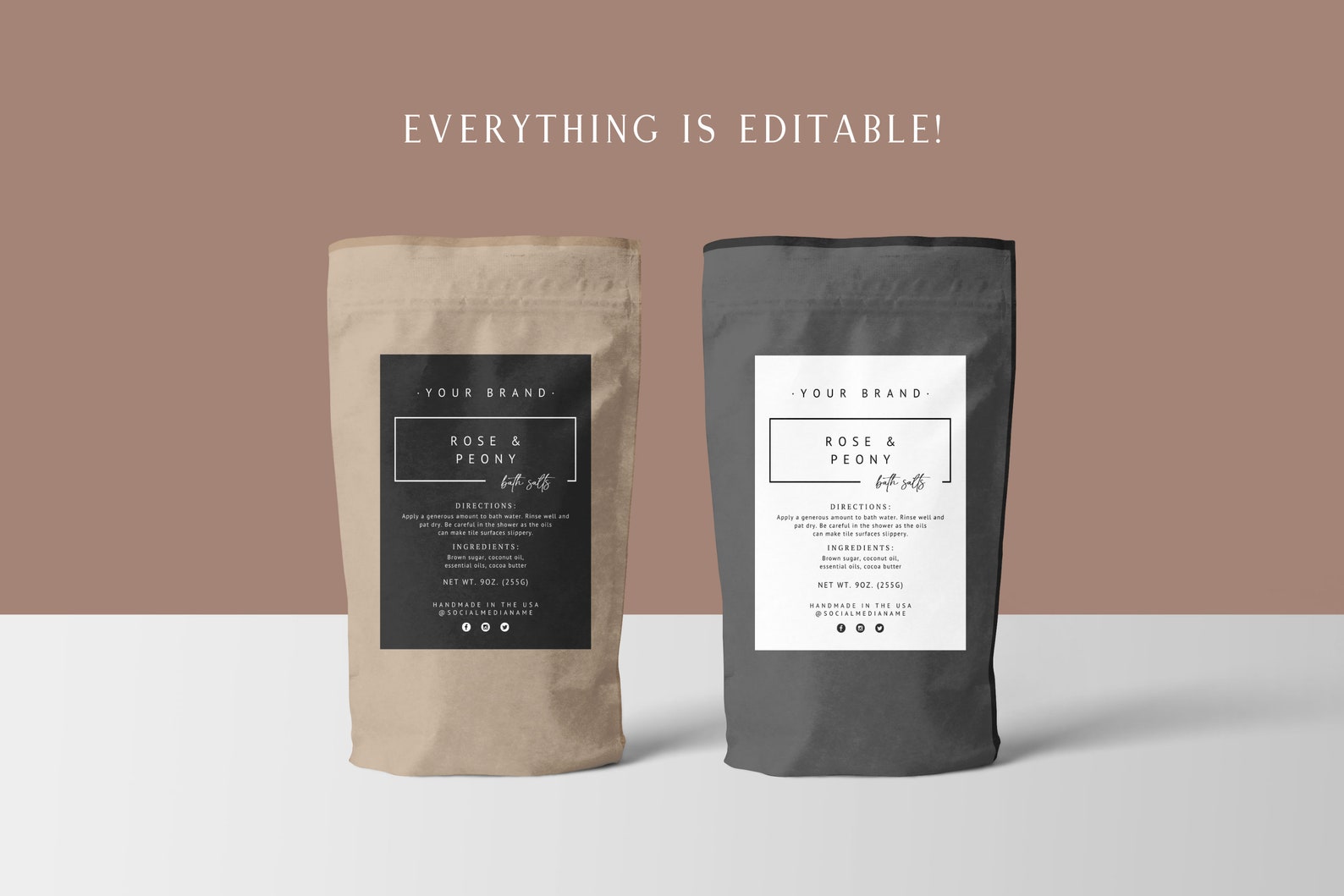 Pouch Label Template Editable Body Product Label Template | Etsy