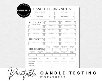 Editable Candle Making and Testing Label Template, Candle Making Notes ...