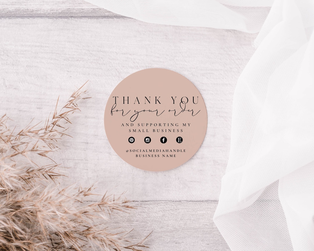 Small Business Thank You Sticker Template, Business Packaging, Small ...