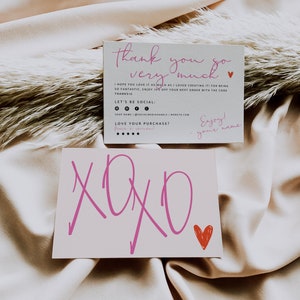 Valentine Business Thank You Card Template, Modern Editable Thank You ...