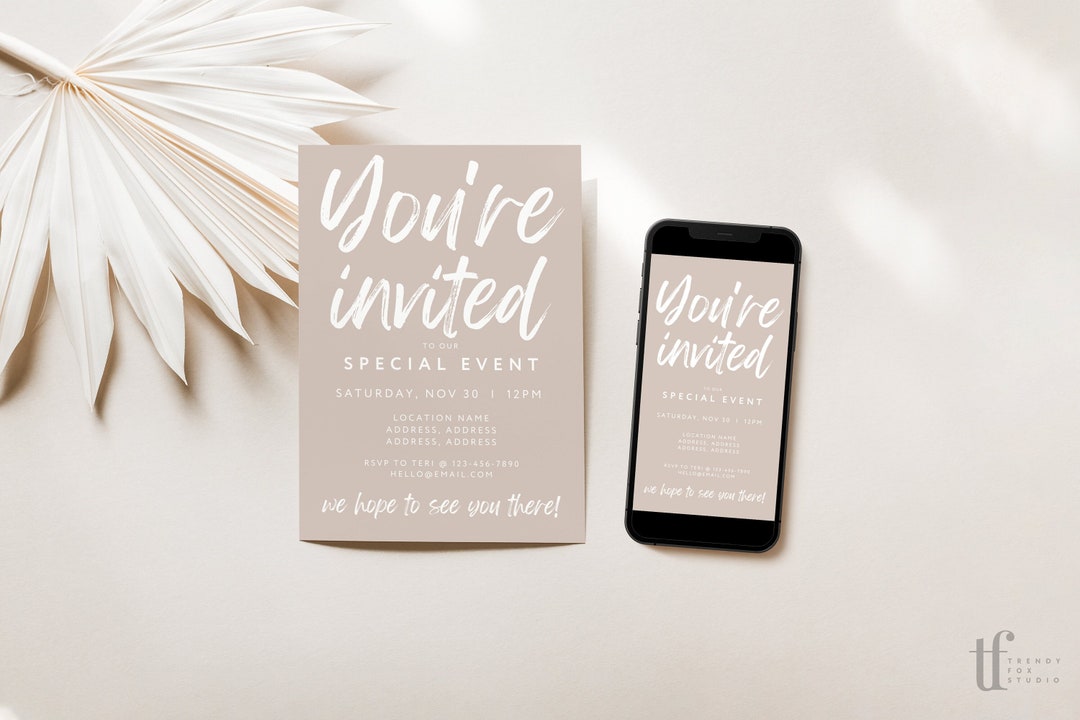 Modern Business Invitation Template, Special Event Invitation, Digital ...