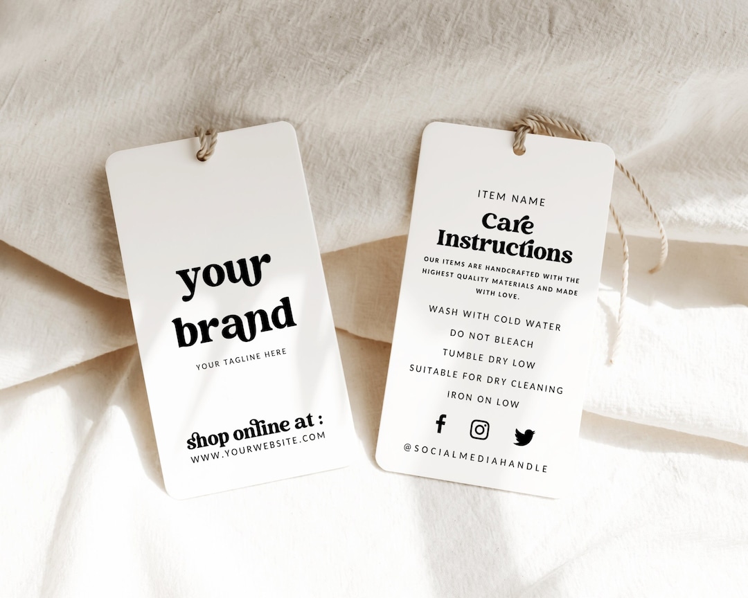 Editable Hanging Tags Template, Printable Fashion Label Template ...