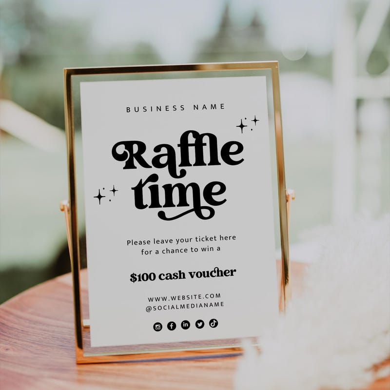 Enter to Win Raffle Sign - Etsy