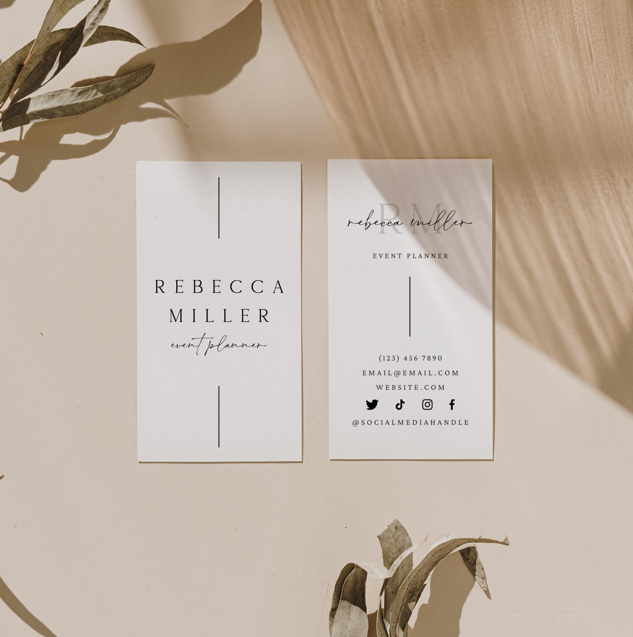 Simple Business Card Canva Template, Minimalist Business Card, Elegant ...