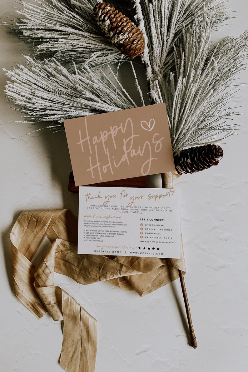 Holiday Care Instructions Template Business Thank You - Etsy