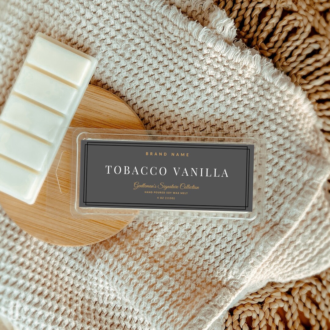 Masculine Thin Wax Melt Label Template Canva, Editable Snap-bar ...