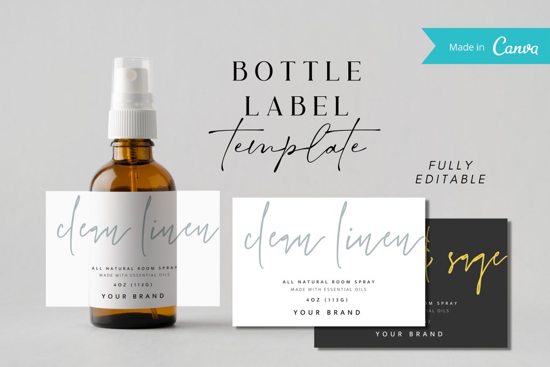 Bottle Label Template Editable Room Spray Label Template 2x2 - Etsy