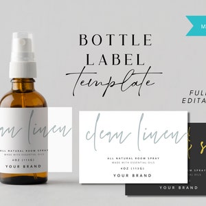 Bottle Label Template Editable Room Spray Label Template 2x2 - Etsy