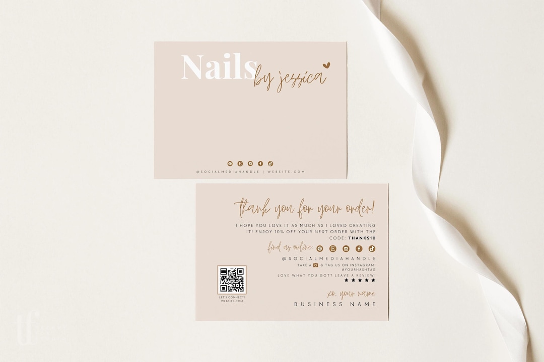 False Nails Backing Card Canva Template, Editable Artificial Nails ...