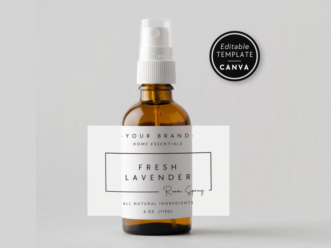 Editable Product Label Template, Room Spray Label Template, 2x2 3x2 DIY ...