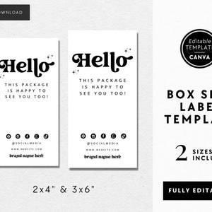 Retro Box Label Canva Template, Editable Packaging Label, Order ...