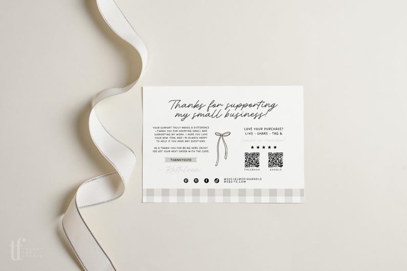 Leave Us A Review Business Postcard Canva Template, QR Code Thank You ...