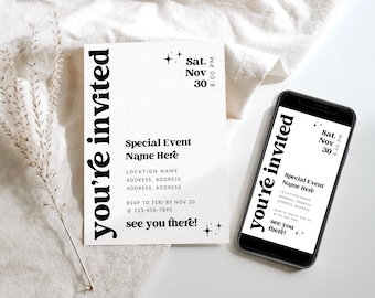 Modern Business Invitation Template, Grand Opening Invitation, Digital ...