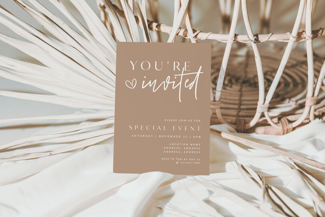 Modern Business Invitation Template, Special Event Invitation, Minimal ...