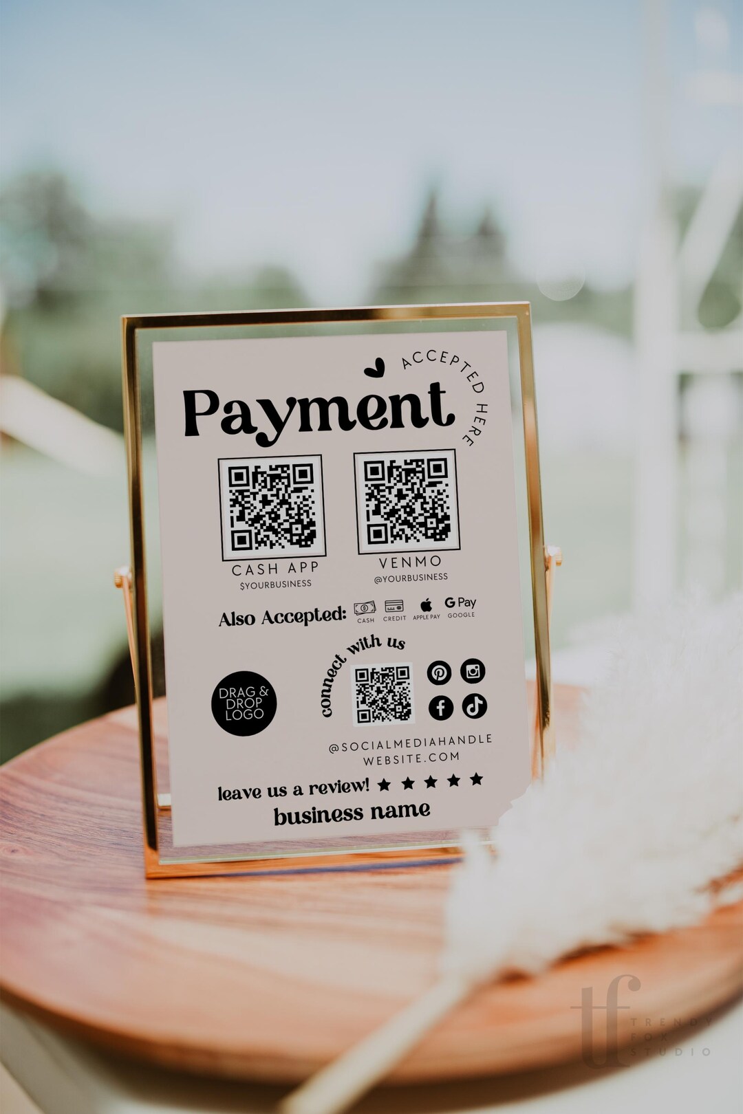 Retro Scan to Pay Sign Template Canva QR Code Printable Payment Sign ...