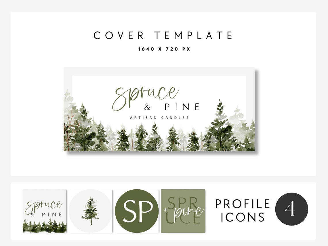 Forest Facebook Cover Canva Template, Rustic Woodland Facebook Banner ...