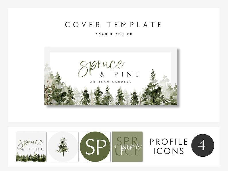 Forest Facebook Cover Canva Template, Rustic Woodland Facebook Banner ...