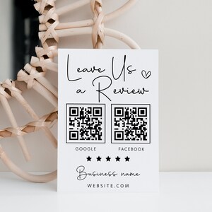 Ask for Review QR Code Sign Template, Google Review Sign, Facebook ...