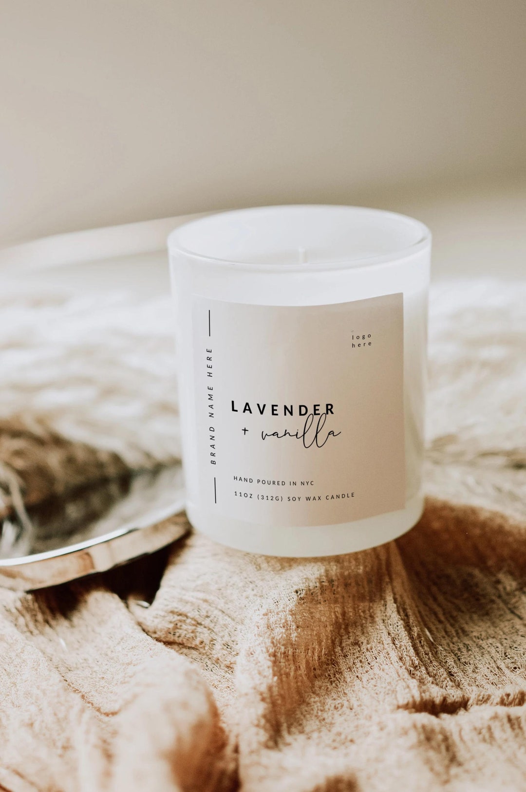 DIY Minimal Candle Label Template, Modern Candle Label, Customizable ...