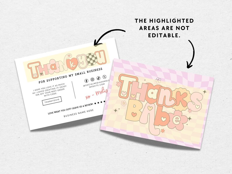 Retro Valentine Business Thank You Card Canva Template, Trendy Ransom ...
