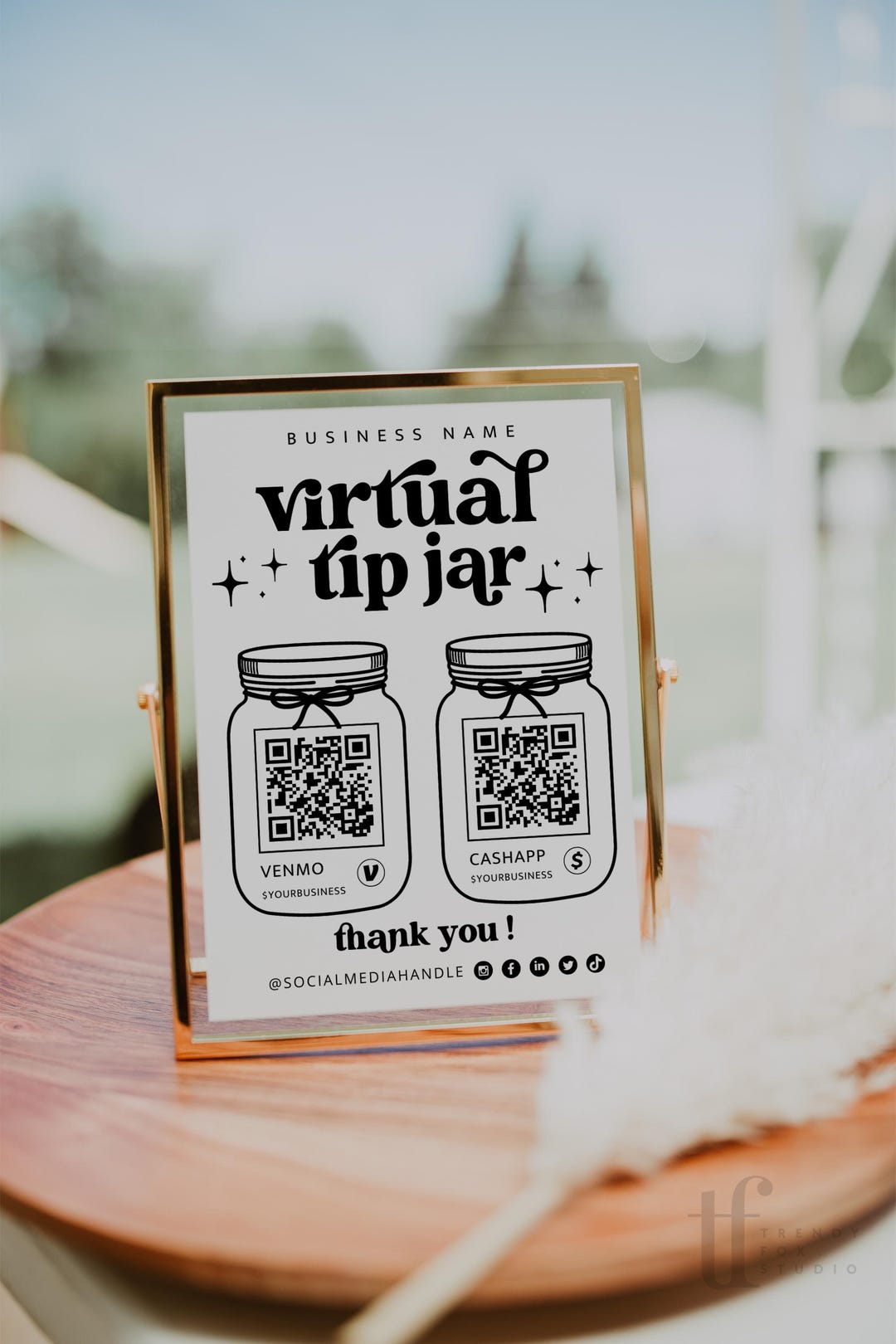 Printable Virtual Tip Jar Venmo Payment Sign QR Code Sign Template ...