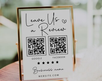 Ask for Review QR Code Sign Template, Google Review Sign, Facebook ...