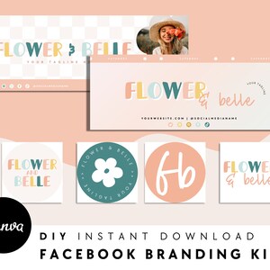 Rainbow Facebook Cover Template Pastel Facebook Banner - Etsy