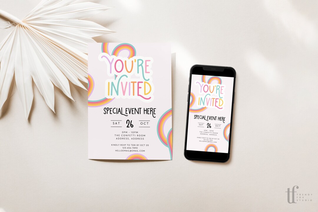 Fun Business Invitation Template, Grand Opening Invitation, Digital You ...