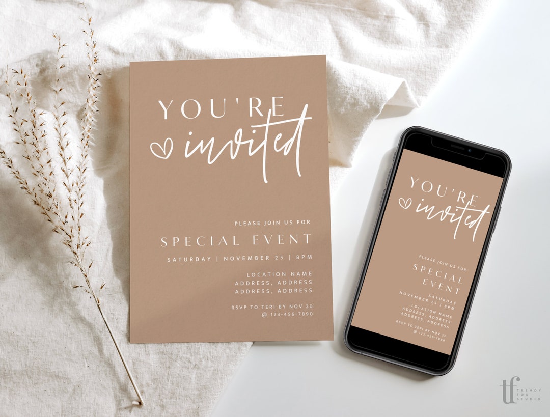 Modern Business Invitation Template, Special Event Invitation, Minimal ...