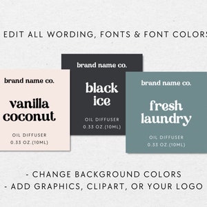 Car Diffuser Label Template Canva, Editable Product Label Template, DIY ...