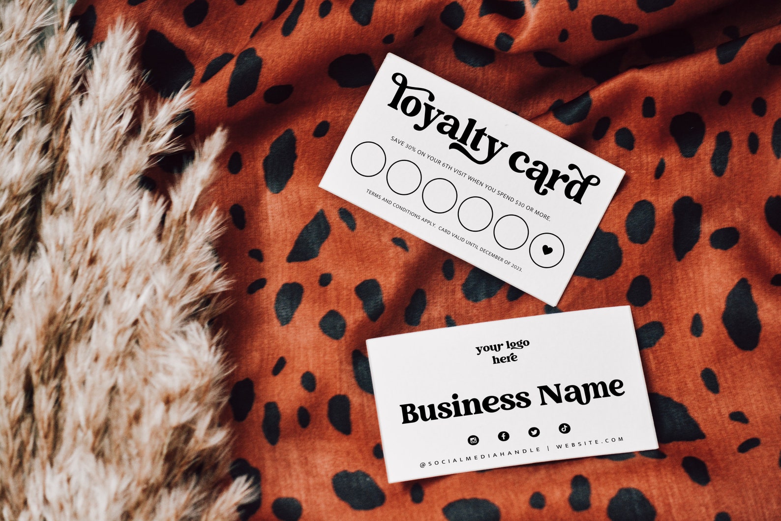 Retro Loyalty Card Template Editable Customer Punch Card - Etsy